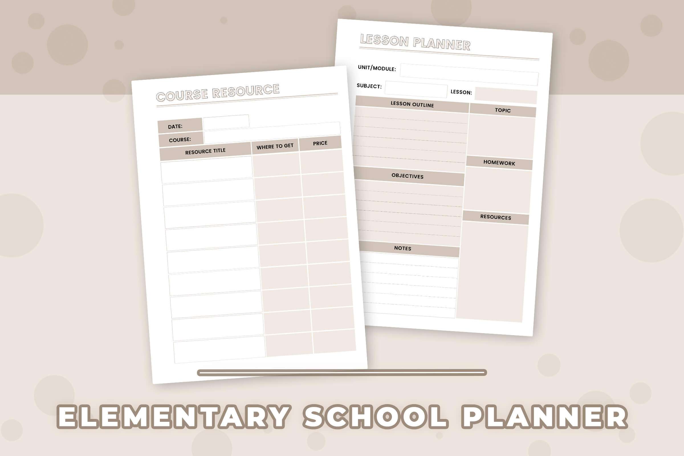 Elementary Student Planner | A4 Size | A5 Size | Letter Size