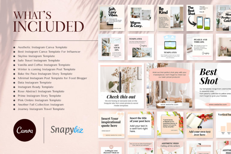 Instagram Canva Template Bundle | Instagram Canva Bundle