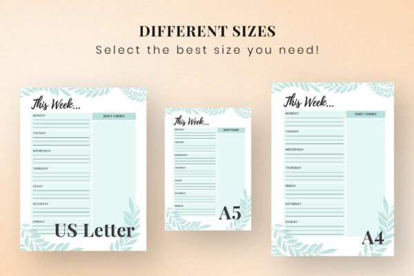 A4 Weekly Planner | Snapybiz.com
