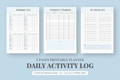 Daily Activity Log Printable Planner