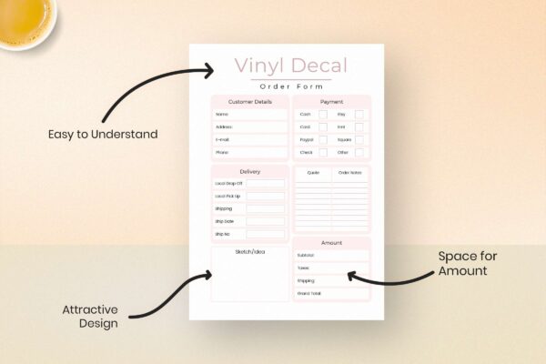 Vinyl Decal Order Form Printable