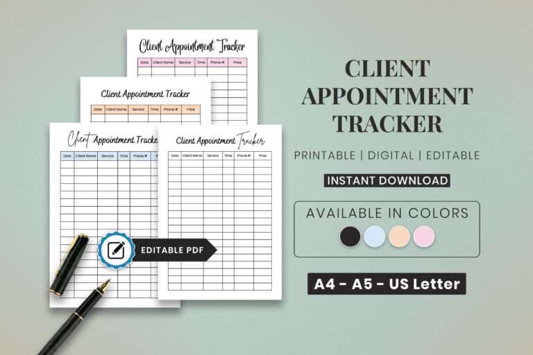 Editable Client Appointment Tracker | Client Intake Form