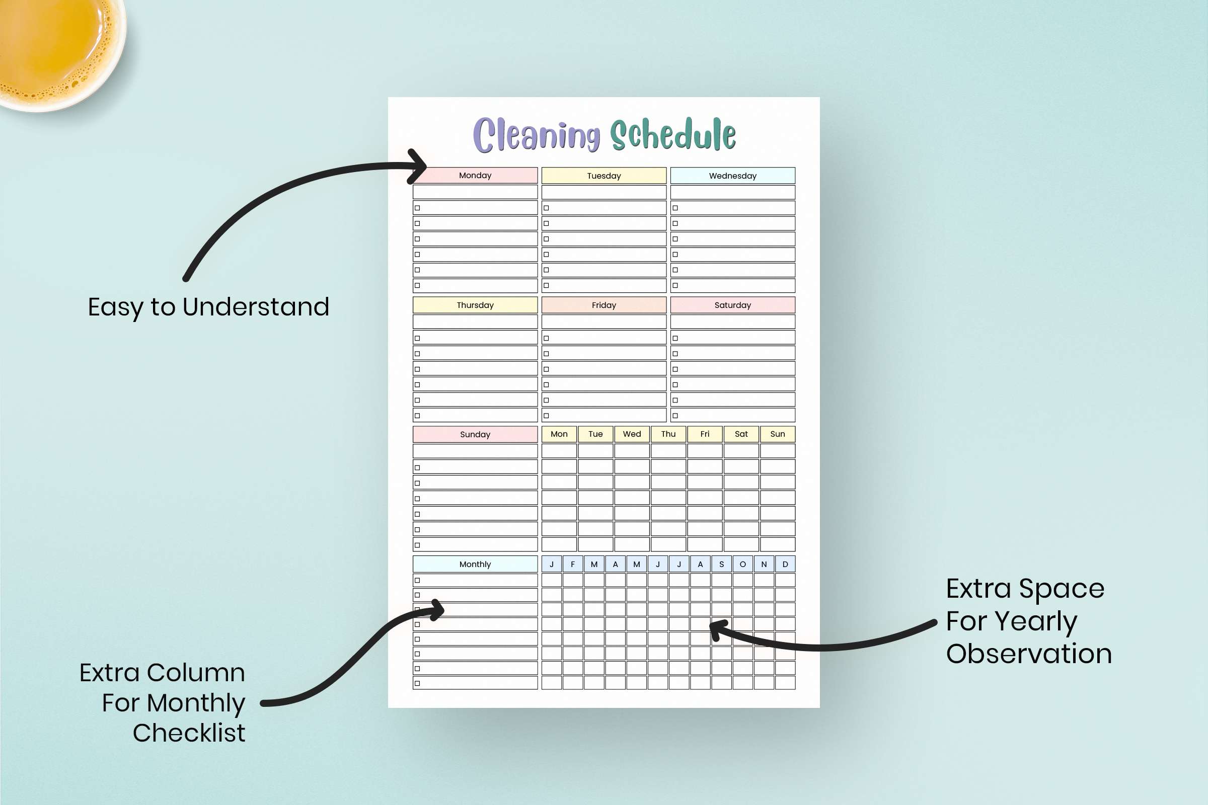 Editable Cleaning Schedule Printable