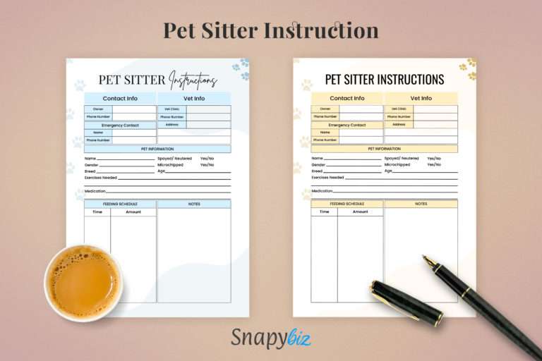 Pet Sitter Instructions | Editable Pet Sitter Instructions