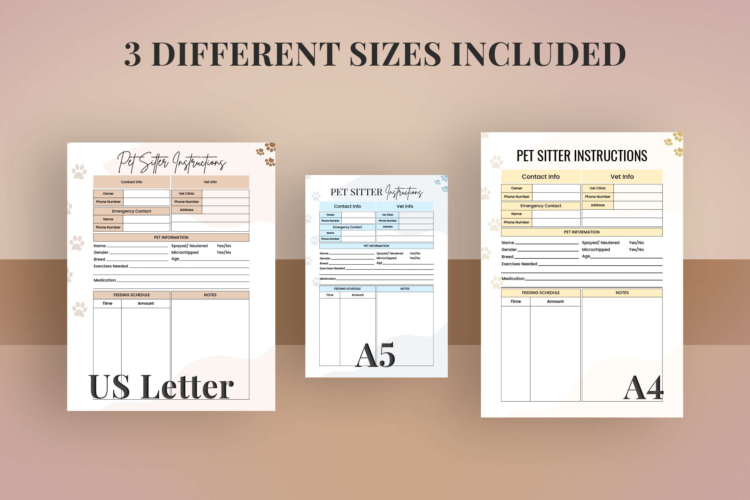 Pet Sitter Instructions Editable Pet Sitter Instructions