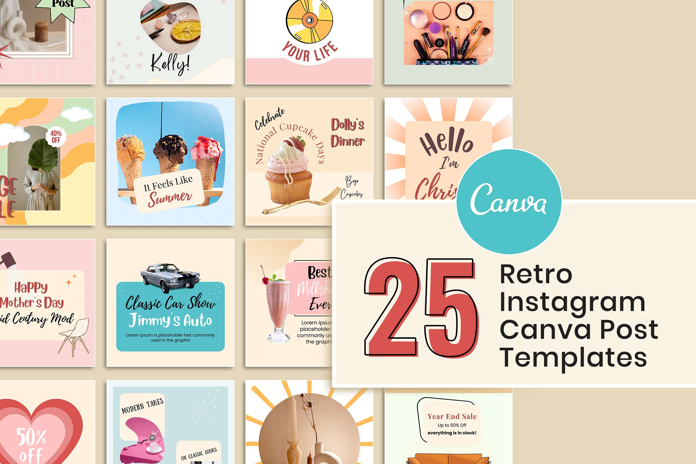 Retro Instagram Post Template | SnapyBiz