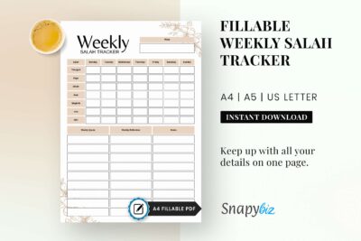 Weekly Salah Tracker | Ramadan Planner PDF