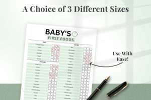 Fillable Baby Food Planner