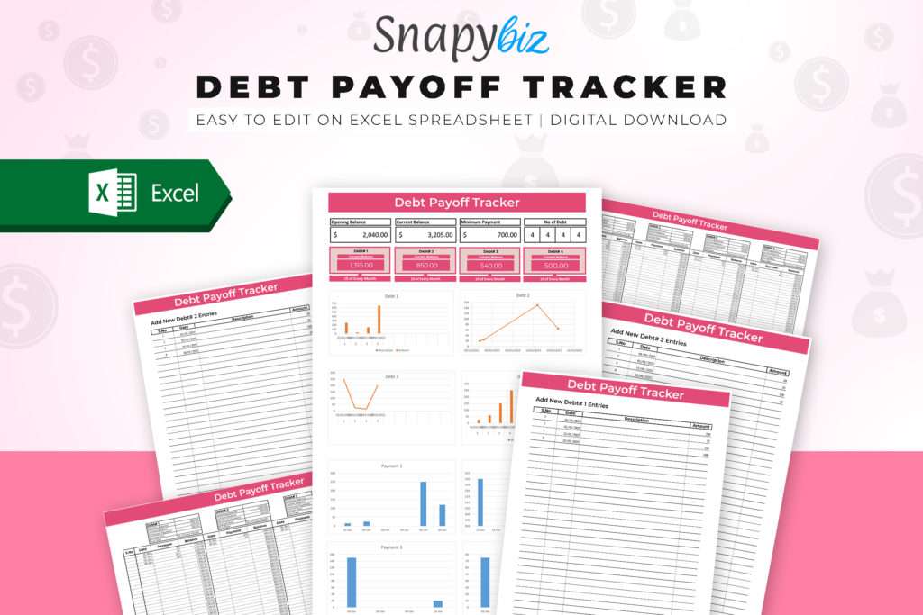 Debt Spreadsheet Tracker | Loan Pay Track | Pay My Loan