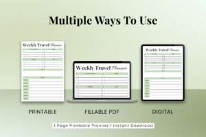 Weekly Roadtrip Printable Planner PDF