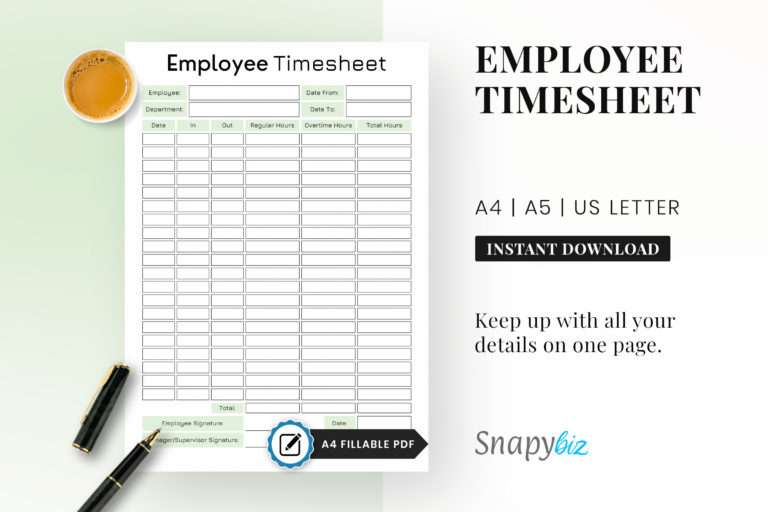 Fillable Employee Timesheet Printable