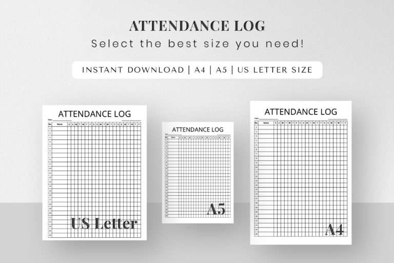 Attendance Sheet, Attendance Log, Tracker | SnapyBiz