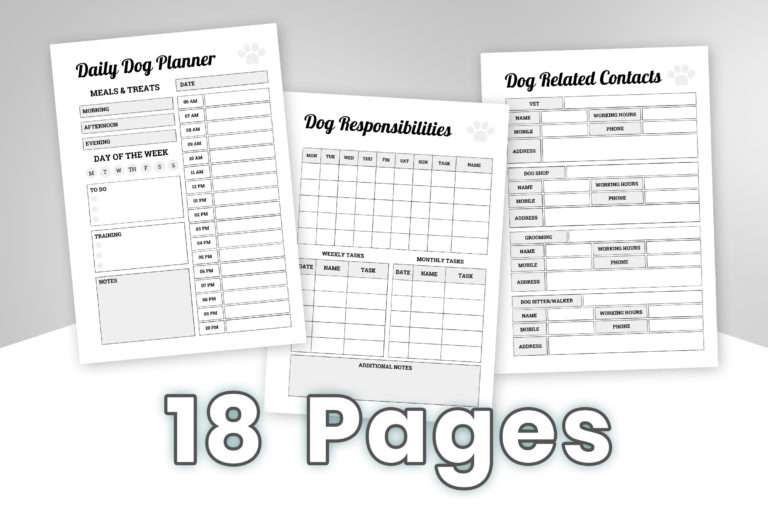 Dog Care Planner Printable | SnapyBiz