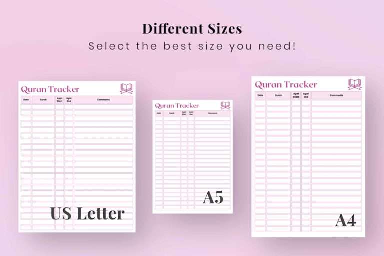 Printable Quran Tracker | SnapyBiz