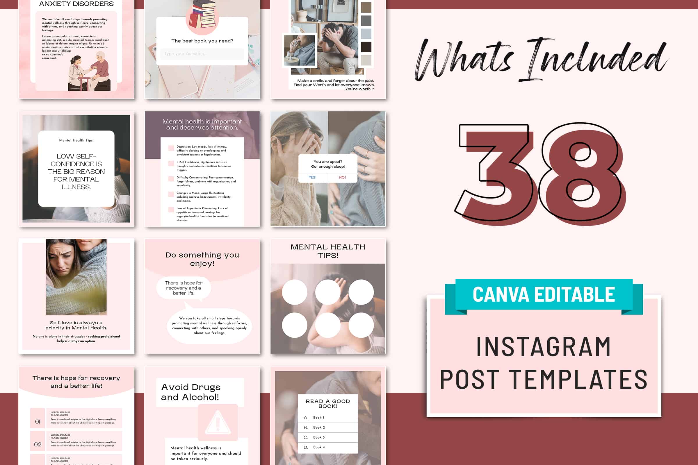 Mental Health Canva Instagram Template | SnapyBiz