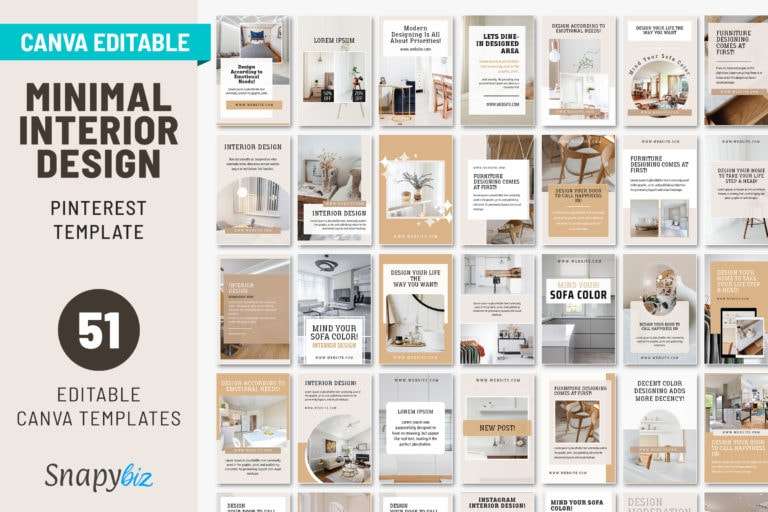 Interior Design Pinterest Canva Templates