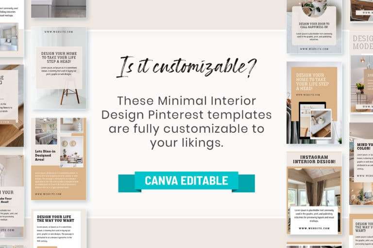 Interior Design Pinterest Canva Templates