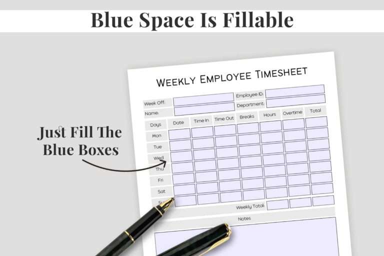 Printable Employee Timesheet | SnapyBiz