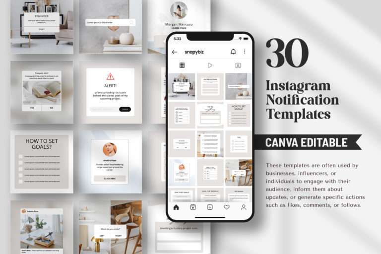 Instagram Notification Series Post Templates | SnapyBiz