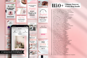 Editable Pinterest Canva Pins Template Bundle Purchase Now