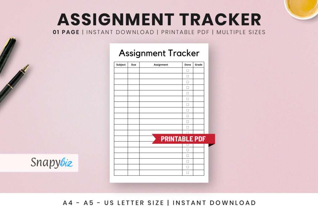 Free Assignment Tracker Template | SnapyBiz