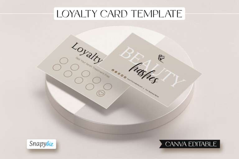 Printable Loyalty Cards Editable Template | SnapyBiz