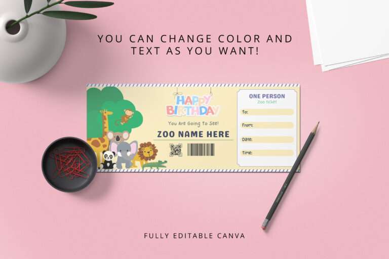 Canva Zoo Certificate Editable Template | SnapyBiz