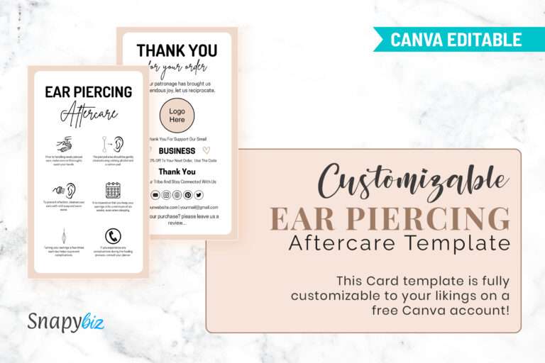 Customizable Ear Piercing Aftercare | SnapyBiz