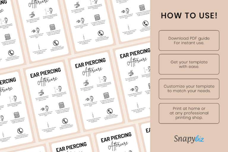 Customizable Ear Piercing Aftercare | SnapyBiz