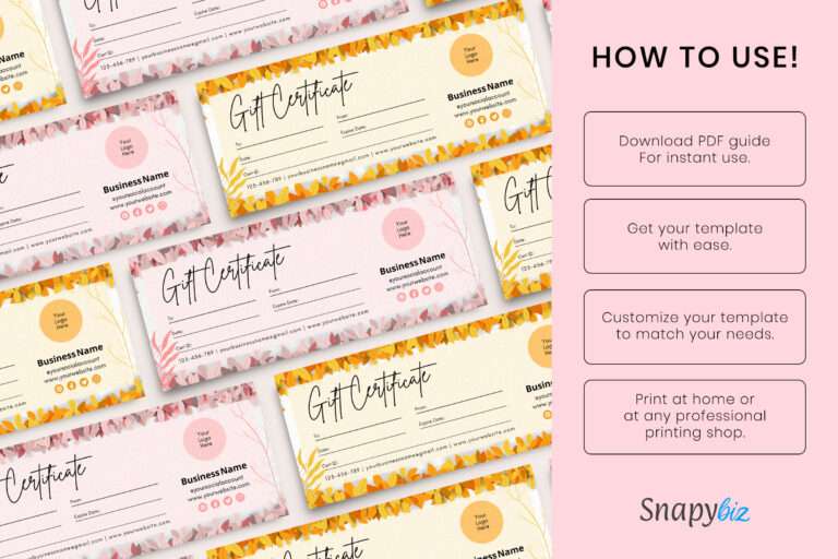 DIY Printable Gift Voucher Certificate | SnapyBiz