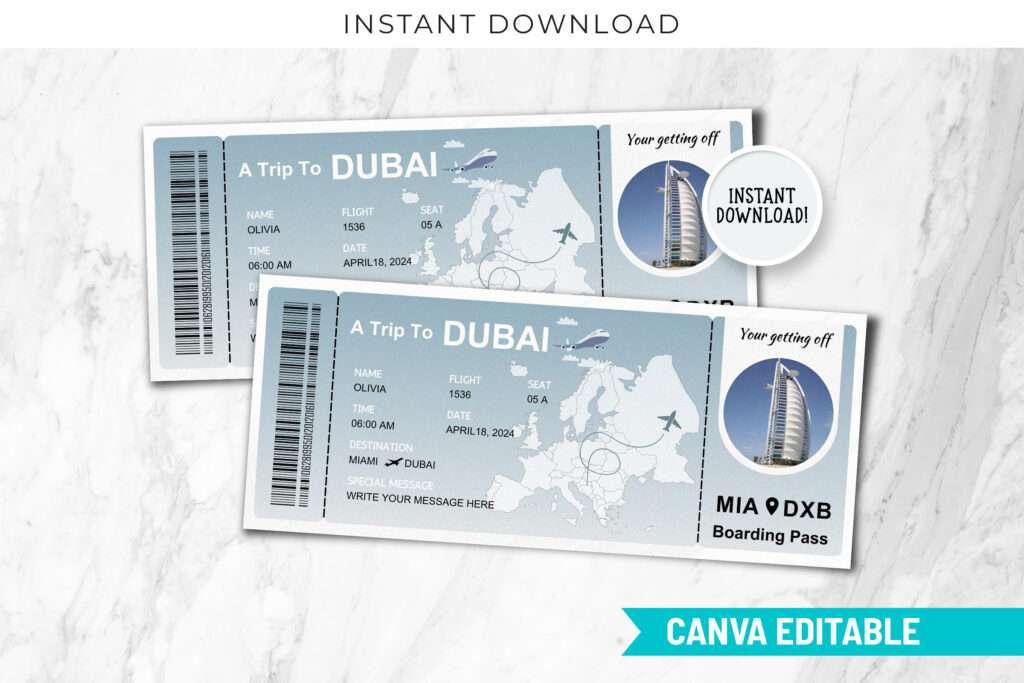 Dubai Boarding Pass | SnapyBiz
