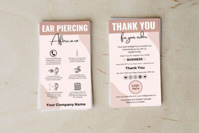 Editable Ear Piercing Aftercare Template | SnapyBiz