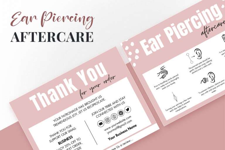 Editable Ear Piercing Aftercare Template | SnapyBiz