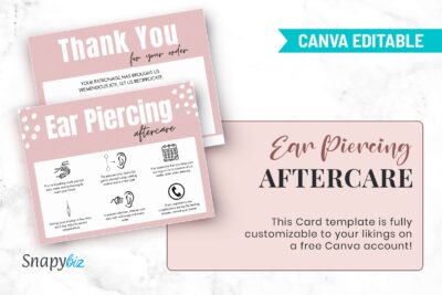 Editable Ear Piercing Aftercare Template | SnapyBiz