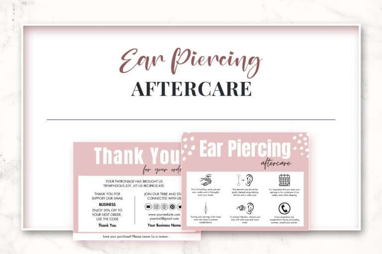Editable Ear Piercing Aftercare Template | SnapyBiz