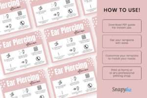 Editable Ear Piercing Aftercare Template | SnapyBiz