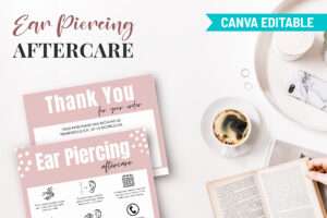 Editable Ear Piercing Aftercare Template | SnapyBiz