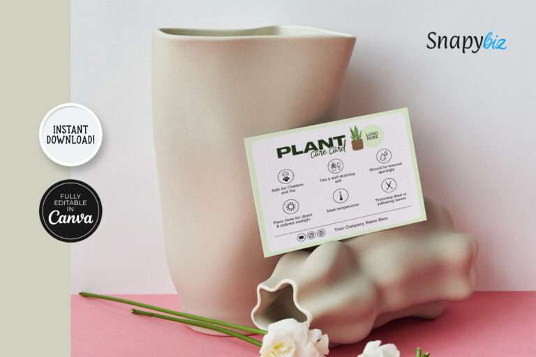 Editable Plant Care Card Template | SnapyBiz