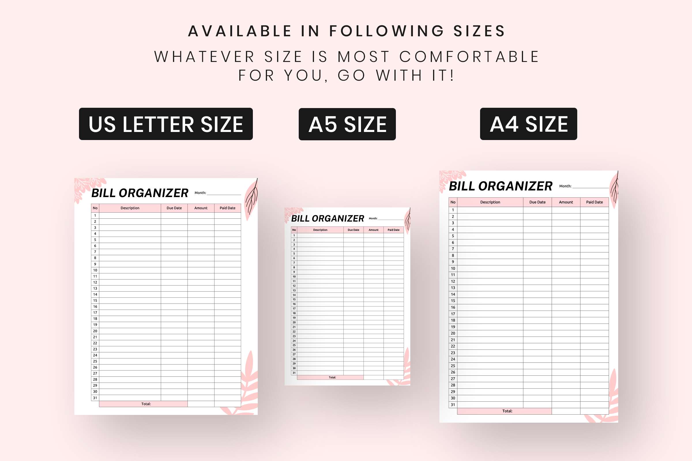 Monthly Bill Organizer Spreadsheet | SnapyBiz