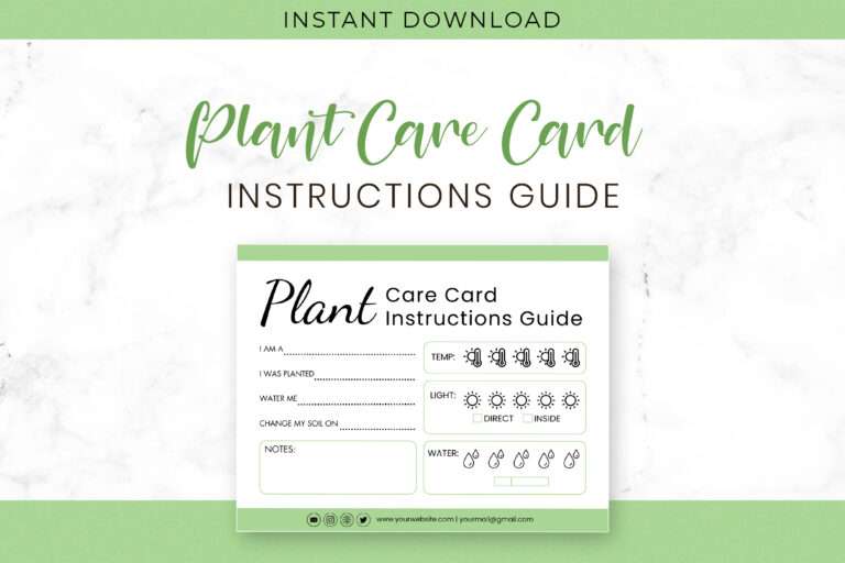 Editable Plant Care Card Template | SnapyBiz