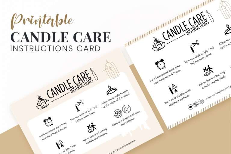 Printable Candle Care Instructions Card | SnapyBiz