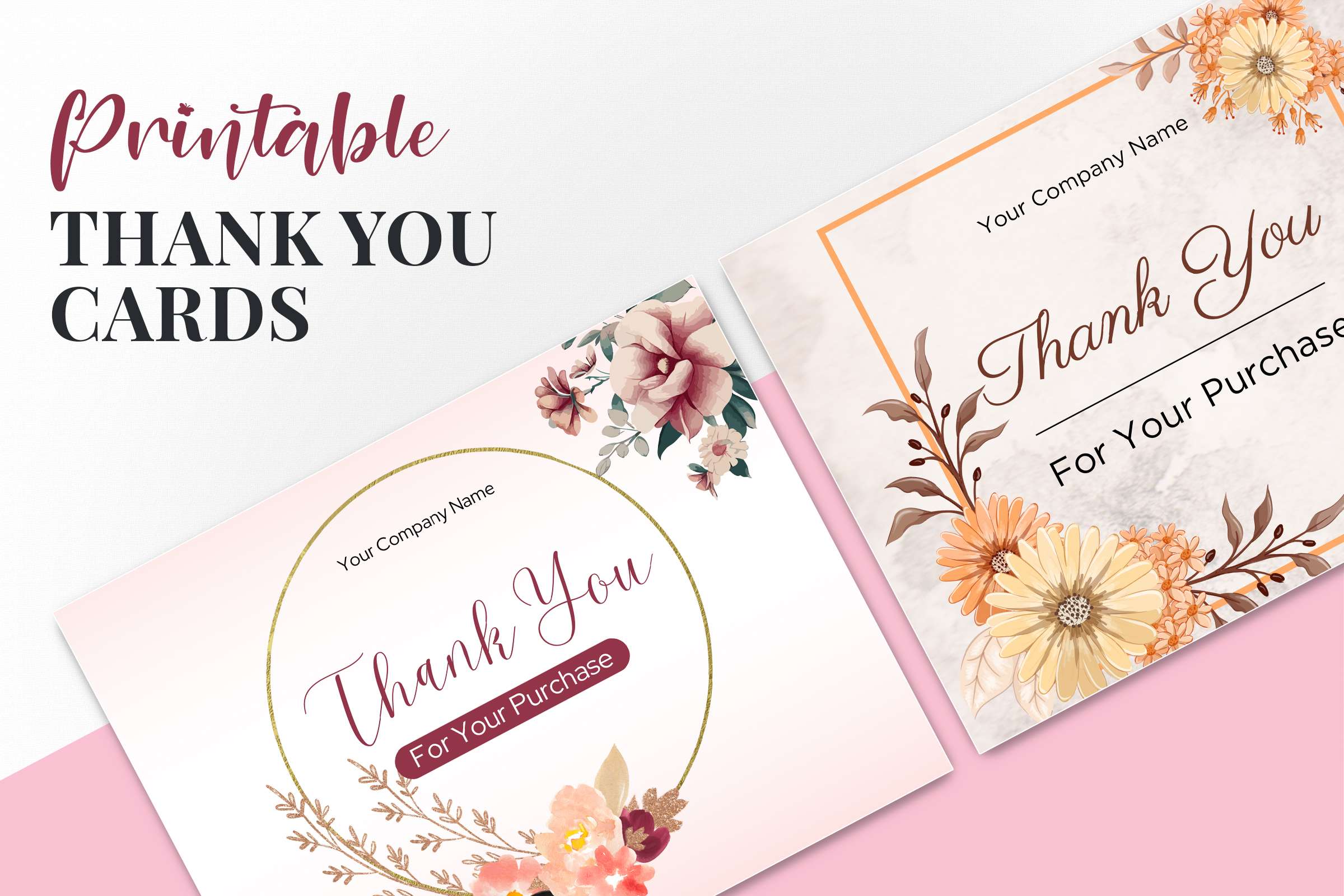 Thank You Cards Printable Canva | SnapyBiz