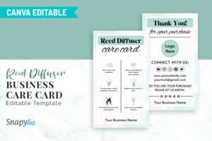 Reed Diffuser Business Care Card Editable Template | SnapyBiz
