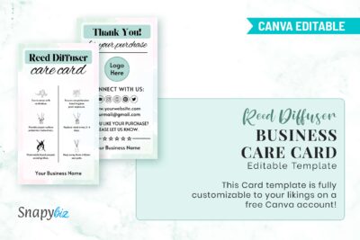 Reed Diffuser Business Care Card Editable Template | SnapyBiz