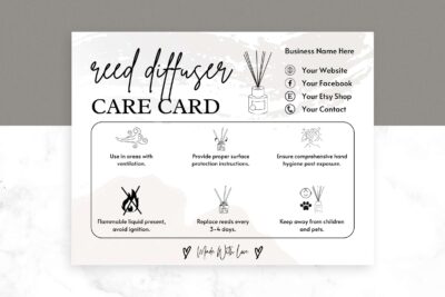Reed Diffuser Care Card Canva Guide | SnapyBiz