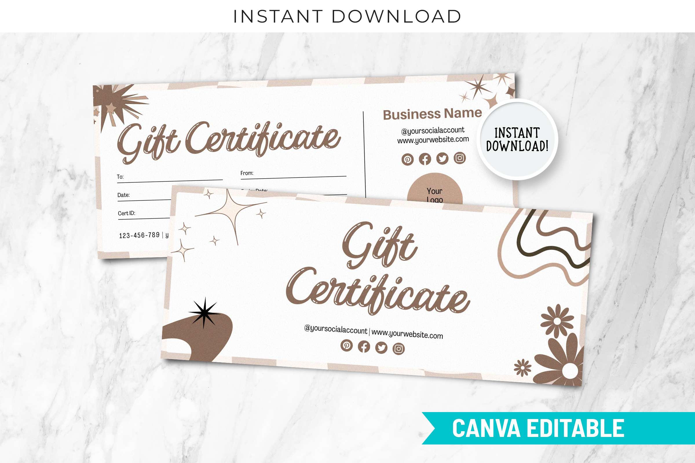 Retro Gift Certificate Template | SnapyBiz