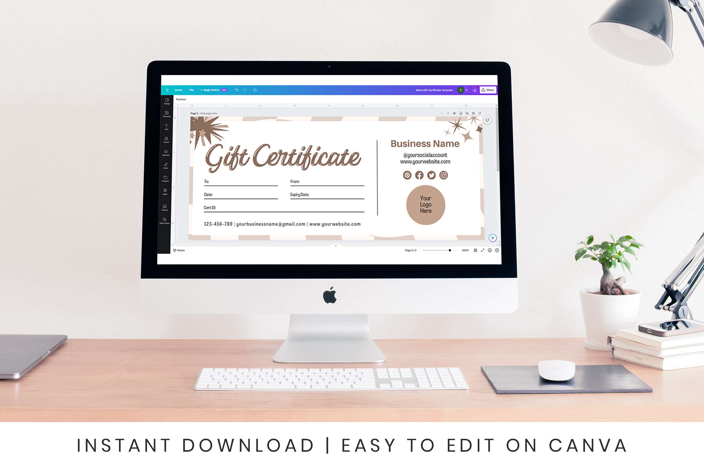 Retro Gift Certificate Template | SnapyBiz