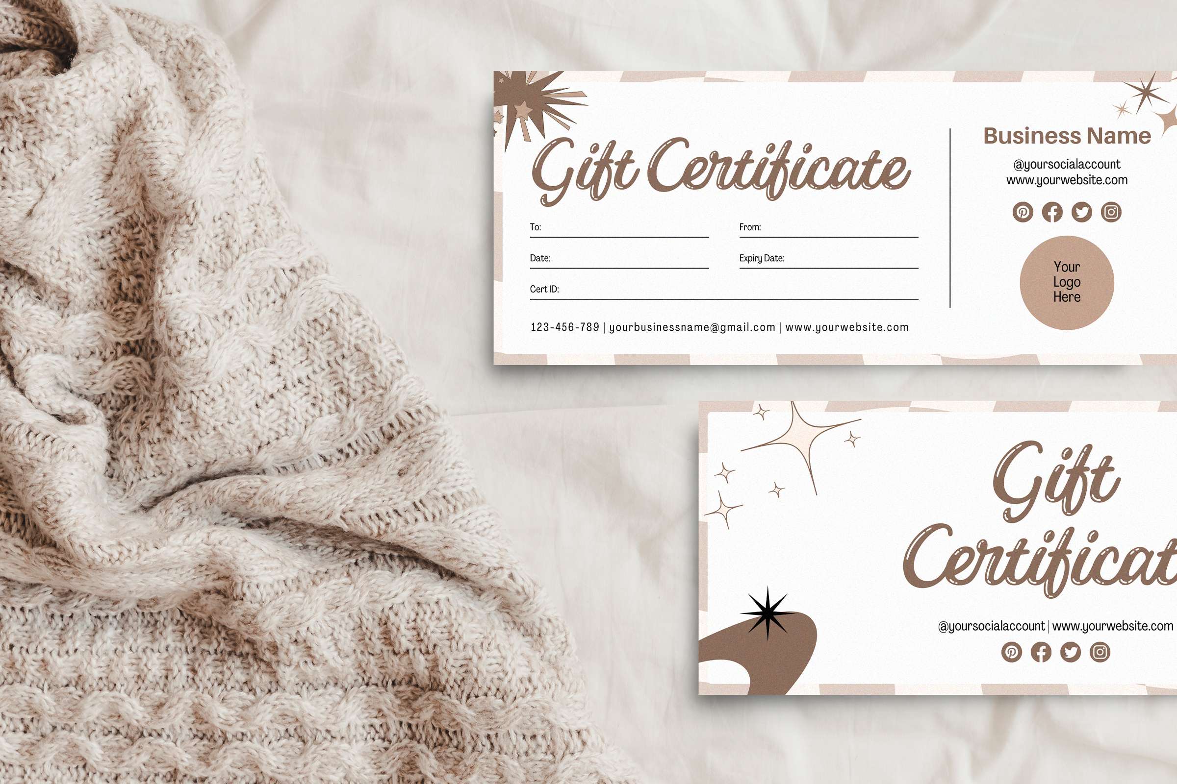 Retro Gift Certificate Template | SnapyBiz