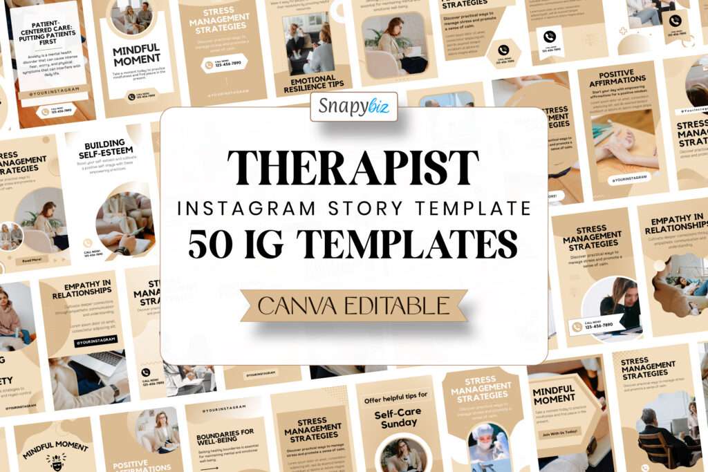 Therapist Instagram Story Templates | SnapyBiz
