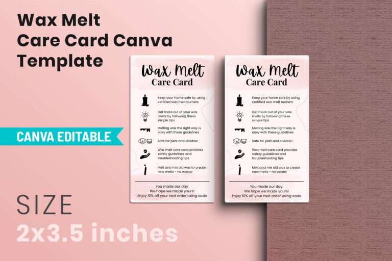 WAX Melt Care Card Canva Template | SnapyBiz